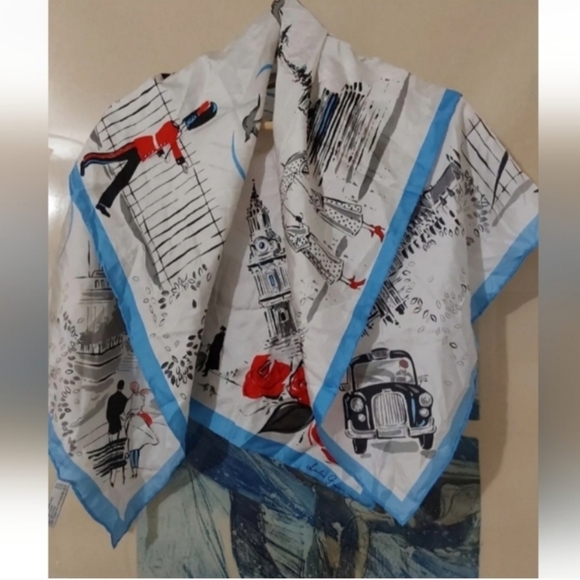 Lulu Guinness | Accessories | Nwt Lulu Guinness London Silk Scarf ...